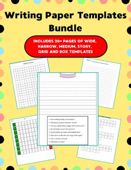 Writing Paper Bundle | Lined, Grid, Dash, Box, Wide & Narrow Templates
