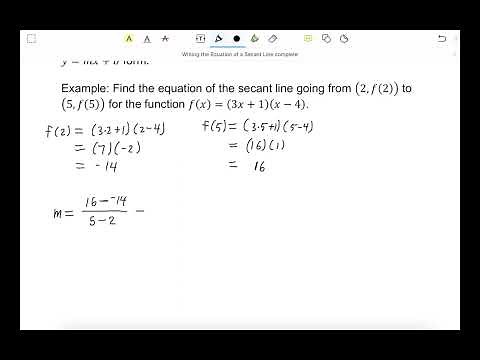 Writing the Equation of a Secant Line
