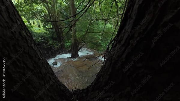 Khao lak waterfall limestone steps