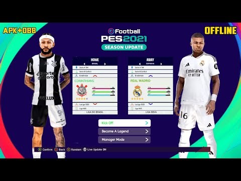 PES 2021 MOBILE MOD 2025 OFFLINE ANDROID GRÁFICOS PS4 | FACE REAL NOVAS TRANSFERÊNCIAS & KITS 24-25