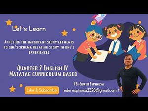 English 4 Matatag Applying the important story elements to one’s schema