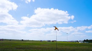 HENGDA KITE Bird Hawk Flying Kite with Pole Crops Farm Protector Bird Scarer Flying Kite with 4m Pole Blue