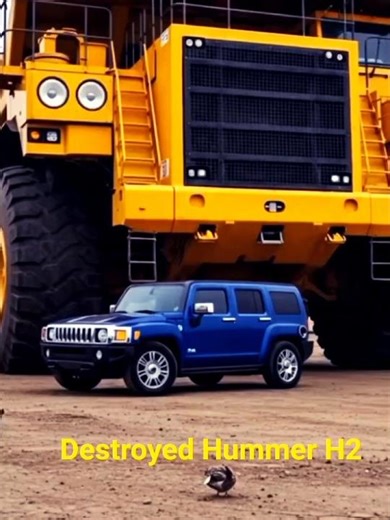 Destroyed Hummer H2 vs Giant Mining Dump Truck #shortvideo