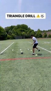 Triangle Drill ⚽️⚠️ Simple Drill to get going! You can use it to warm up or intense intervals ✅ Warm up ➡️ Look to get clean, consistent touches. Aim for a certain number of reps. Intervals ➡️ Time yourself - (20 secs, 30 secs, etc.) go as fast as you can, not counting reps. Always trying to maintain quality in the touches. TAG YOUR PARTNER 👇🏼 | Grande Sports Training