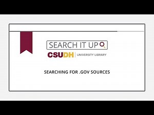 Searching for .gov Sources