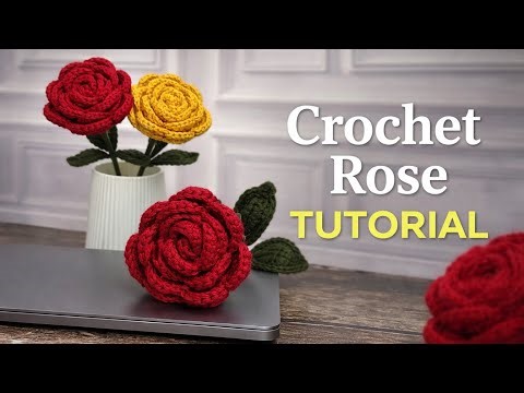 Easy Crochet Rose Tutorial | Step by Step for Beginners | Real Looking Rose