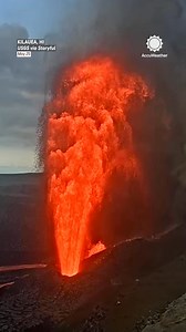 858K views · 20K reactions | What a sight!  Hawaii's Kilauea volcano erupted in spectacular fashion, sending lava 1,000 feet into the air during its 23rd eruptive episode, according to the USGS. ⁣ | AccuWeather | Facebook