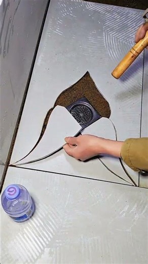 Tile Layout Surprise in the Bathroom! #HomeRenovation #DIYProject