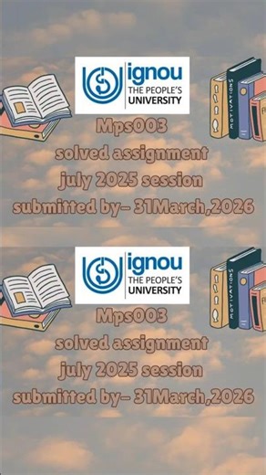 IGNOU mps003assignment solution july2025 session #ignou2025 #ignouassignment #ignousolvedassignment
