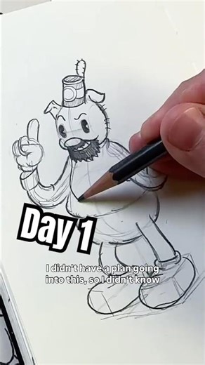 Day 1 - How to draw 1930s rubberhose vintage cartoon characters! #cuphead #drawingtutorial