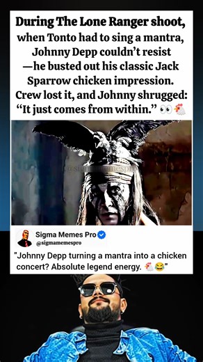 During The Lone Ranger shoot, Johnny Depp’s Chicken Impression on Set! 🐔😂