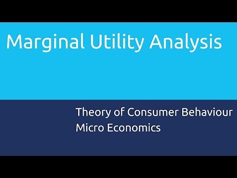What is Marginal Utility Analysis | Theory of Consumer Behaviour | CA CPT | CS & CMA Foundation