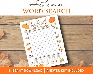Autumn-Themed Printable Word Puzzles | Fall Learning Activities | Instant Download & Answer Keys | Classroom Games | Homeschool Fun