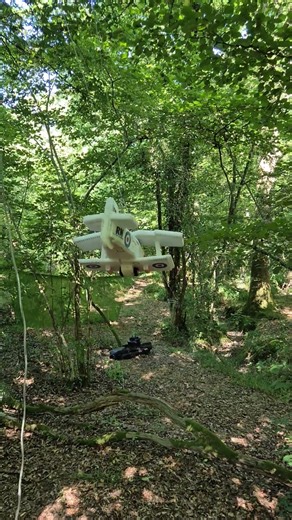Real biplane providing the sound effects for moving target