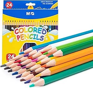 M&G 24-color Colored Pencils Set for Adult Coloring Books, Christmas Stocking Stuffers for Adults Kids Artists Teens Beginners Drawing Sketching Pencil,Soft core color pencils for Sketching, Shading