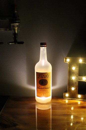 Titos Liquor Bottle Glow Light, LED Lamp for Bar Décor, Man Cave Accent Decor, Upcycled Titos 1L Bottle - Etsy