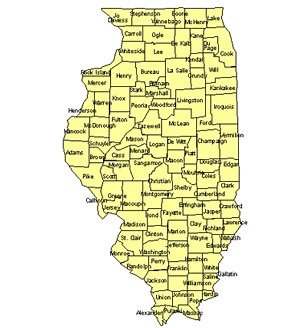 Illinois Editable US Detailed County and Highway PowerPoint Map - MAPS for Design