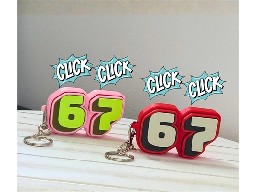 The Original 67 Six Seven Double Fidget Clicker | Backpack Charm, Keychain, Birthday Party Favor - Etsy