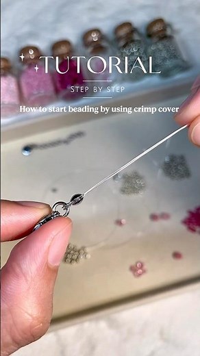 How to use crimp cover to start beading: #tutorial #beads #beadsjewellery #handmade #beadwork