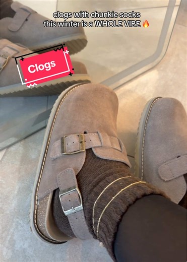 Explore Cushionaire Clogs with Chunky Scrunchie Socks