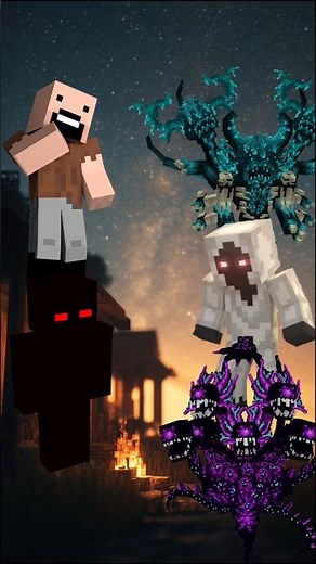 Notch & Null Vs Mutant Mobs & Entitys #minecraft #shortsfeed #herobrine #null