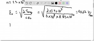 SOLVED:POYNTING VECTOR An electromagnetic wave in air has an electric field intensity of 20 volts rms per meter. It is absorbed by a sheet having a mass of 10^-2 kilogram per square meter and a specific heat capacity of 400 joules per kilogram kelvin. Assuming that no heat is lost. calculate the rate at which the temperature rises.