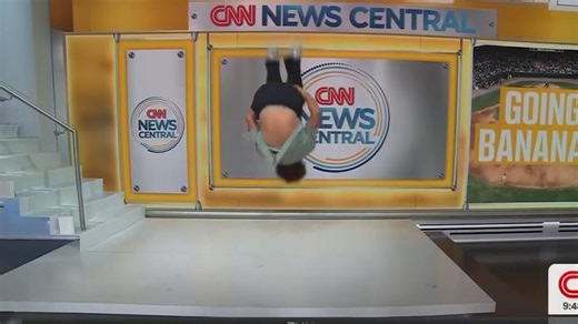 CNN guest's attempt at backflip goes disastrously wrong live on air