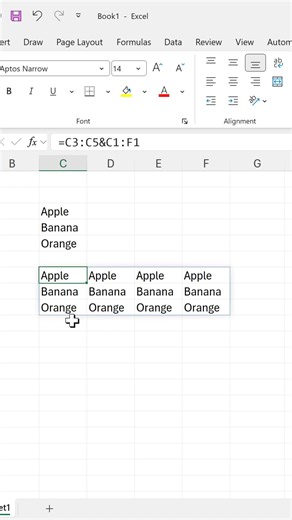 Get values to repeat in Excel