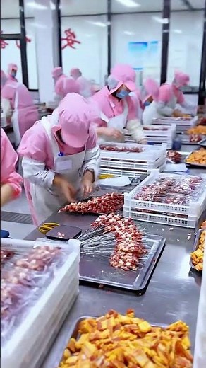 Inside factory work process meat packing