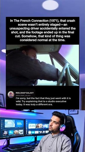 In The French Connection (1971), that crash scene wasn't entirely staged-an unsuspecting