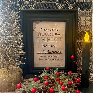 Primitive Christmas Hymns of Faith "o Come All Ye Faithful" Printable Art - Instant Download - Digital Primitive Art - JPG Format - Decor - Etsy