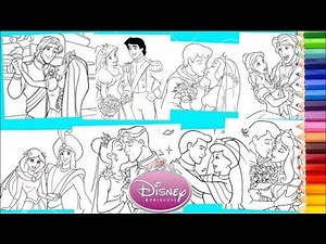 All Disney Princess Wedding Compilation - Coloring Pages for kids