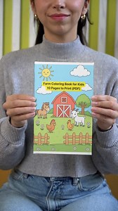 Farm Coloring Book for Kids (PDF) – 10 Fun Printable Pages | Cow, Hen, Horse, Tractor - Etsy