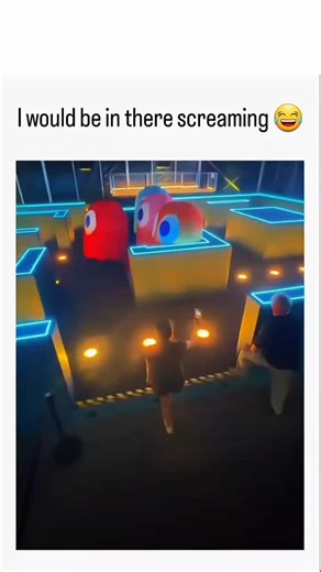@Trend_io on Instagram: "The post showcases a video from the PAC-MAN Carnival at Sentosa's Palawan Green in Singapore, depicting participants fleeing oversized, animatronic ghosts in a neon-lit, life-sized maze recreation the event marks Southeast Asia's first such immersive Pac-Man experience, blending nostalgia with physical challenges and sparked viral humor about screams and chases. User reactions emphasize the adrenaline-fueled fun, with comments joking about needing safe words or refunds, 