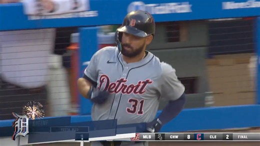 Riley Greene launches his 16th home run of the year. He's a double shy of the cycle in the 5th inning. 👀 | MLB