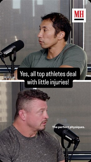 Yes, today’s strength athletes (heck, all athletes!) train “smarter” than previous generations and have tools that let them more safely push their limits. But that won’t keep them from getting banged up — or from having long-term scars from the way they’ve trained. As @ebenezersamuel23 and @dr.patdavidson explain in our latest #strongtalk podcast with @schwarzenegger, anytime you push your limits, injuries are part of the equation. Watch the full episode at link in bio. | Men's Health