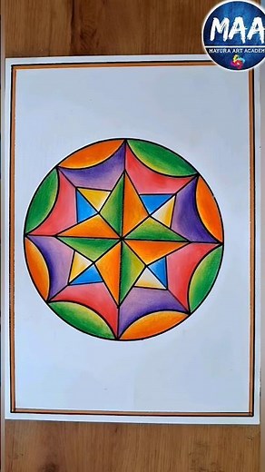 Geometry design | Circle Geometry art | Bhat chitra drawing #shorts #youtubeshorts #short #art