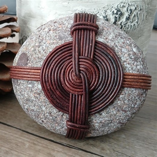 Wrapped Rocks With Leather Cord and Seaglass Handpicked From the North Atlantic Coast of Canada - Etsy Canada
