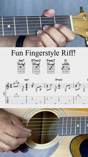 What a fun riff! Give this fingerstyle guitar a try! A slowed down version of an original riff! #reels #guitar #fingerpicking #fingerstyle #originalmusic | LaPain Music