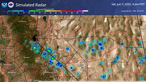 76K views · 290 reactions | Simulated radar showing approximate timing/locations of thunderstorm activity this afternoon-evening. If you are recreating outdoors, pay attention to vertically developing clouds and be sure to have a way to get to safety. Risks: Lightning, new fires, brief heavy rain, small hail, and erratic winds. | US National Weather Service Reno Nevada | Facebook