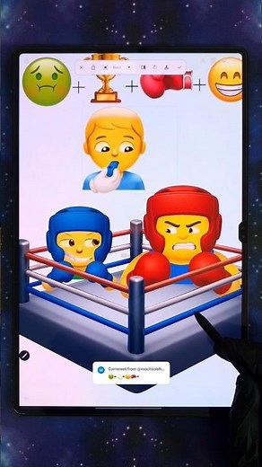 🤢🏆🥊😁 emoji mixing #digitalart #emojichallenge #funny #shorts