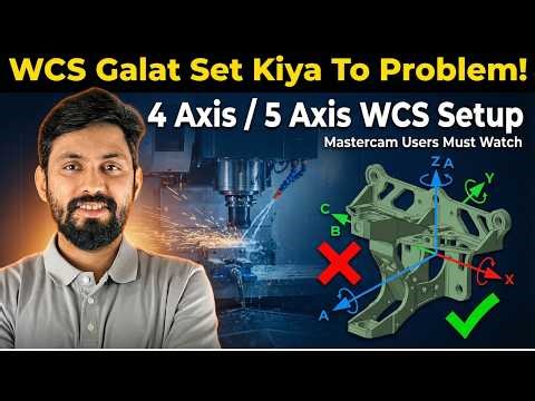 4 Axis & 5 Axis WCS Setup in Mastercam | Step-by-Step Hindi Tutorial By#veerji #mastercam