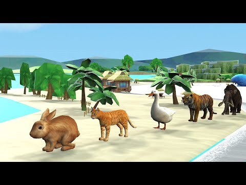 Paint Animals Cow Elephant Hippopotamus Tiger 3dAnimal Game Funny Animals game
