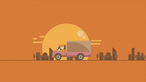 Download 2D Delivery Car Moving to Destination Animation 2D Cartoon Animation for free