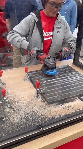 1.4M views · 3.4K reactions | Dual-Trigger, Two-Handed Operation. M18 FUEL™ 4-1/2" / 5" Dual-Trigger Braking Grinder. Video Credit: @_theladyplumber | Milwaukee Tool | Facebook