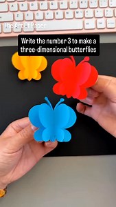 13K views · 3.7K reactions | Write the number 3 to make a three-dimensional butterfly, smart and beautiful ❤️ 曆 #butterfly #3d #beautiful #reelsinstagram #igreach #instagrowth #childhandicraft #kindergartenhandmade #crafts #explore #easydiy #papercrafts #handmadeorigami #trendingreels #theartofpaper | The Art Of Paper | Facebook