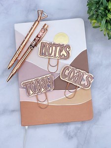 Holographic Planner Clips: Rose Gold Extra Wide Paper Clips - Goals, Notes, Today - Etsy