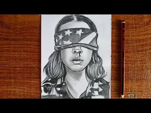 How to Draw Eleven from Stranger Things Easy Step by Step | Portrait Drawing for Beginners