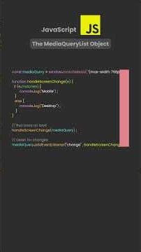 The MediaQueryList Object