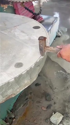 Breaking circular stone edge using metak hammer tool #shorts